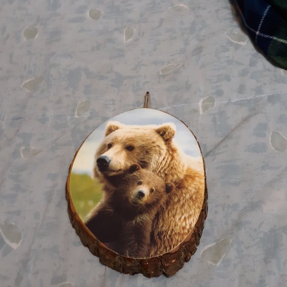 Wall Decor | Vintage Wood Mama Bear And Cub Picture From Mount Airy ...